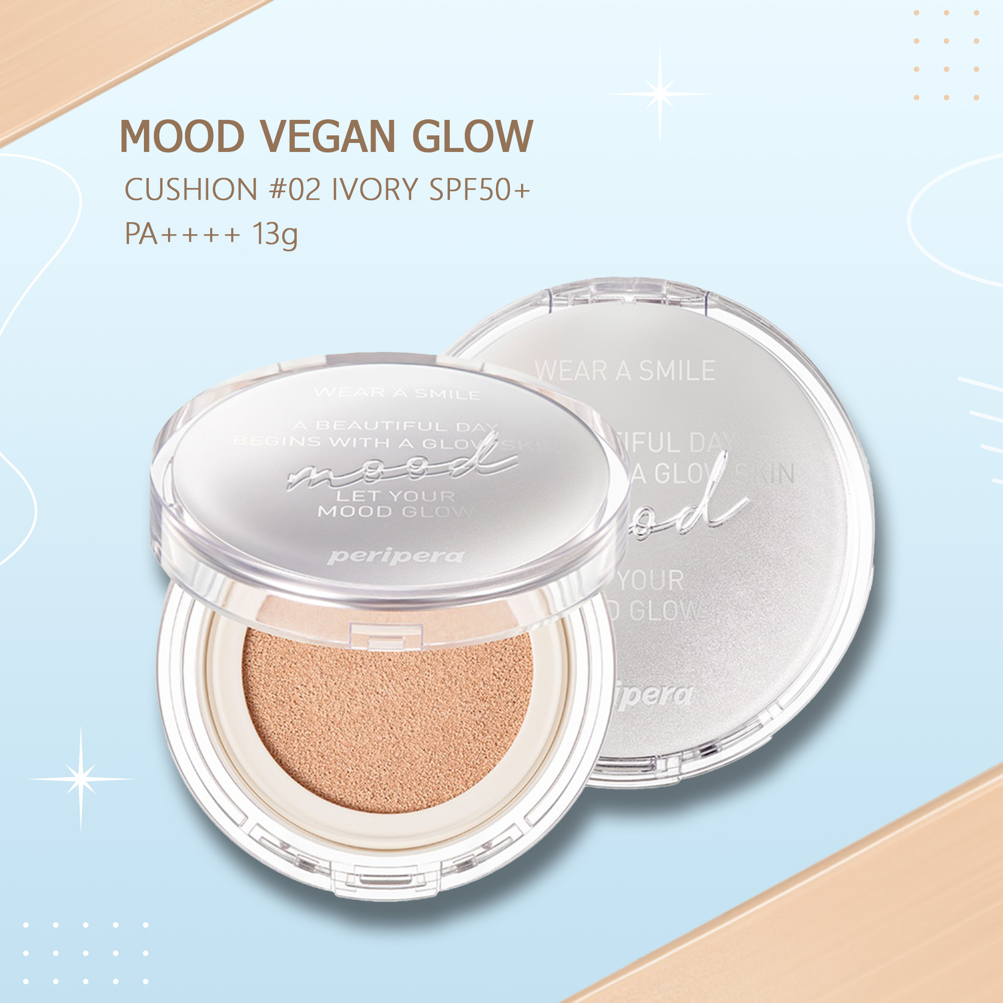 Peripera Mood Vegan Glow Cushion SPF50+ PA++++ 13g - VTENH - Shop Easy