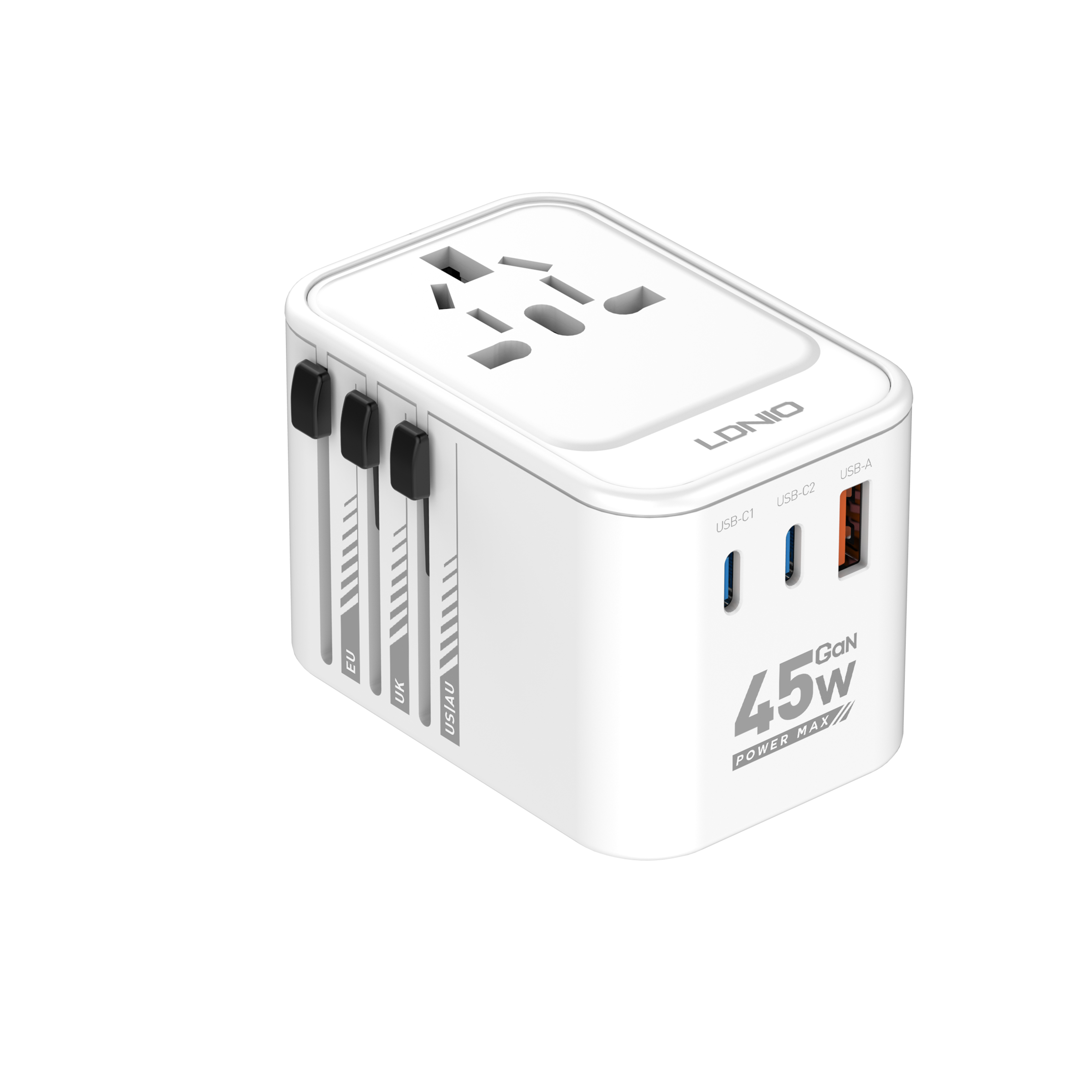 LDNIO-Z8 GaN-45 W Universal Adapter Wall Power Travel - VTENH - Shop Easy