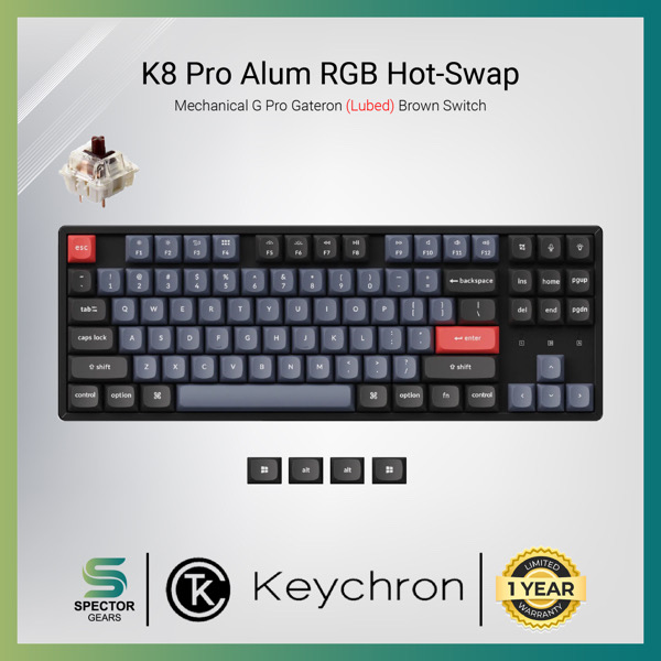 Keychron K8 Pro RGB Hot-Swappable Gateron G Pro (Pre-lubed) Mechanical ...