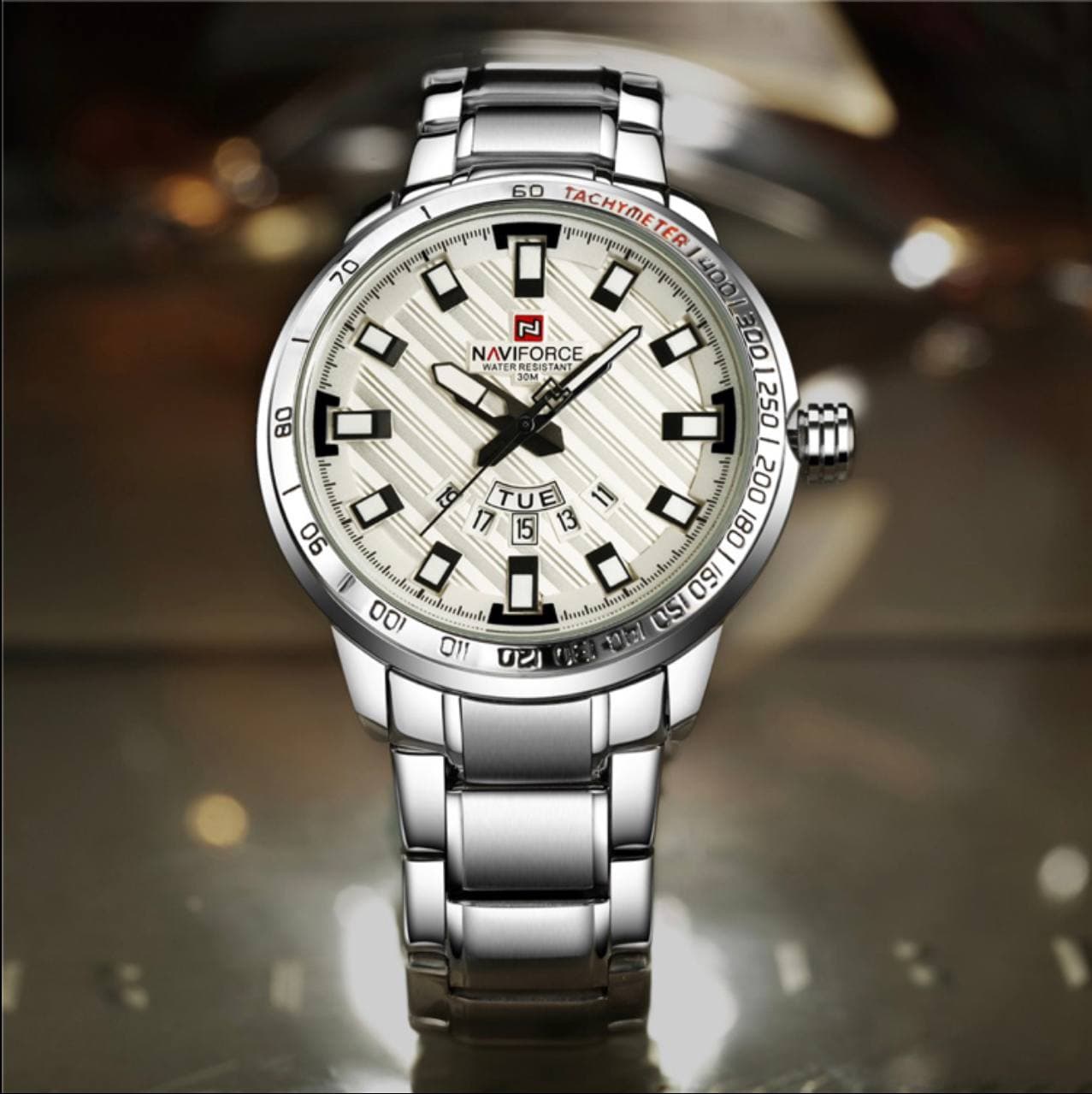 🇹🇭 NAVIFORCE Watch Model NF9090 - Silver - VTENH