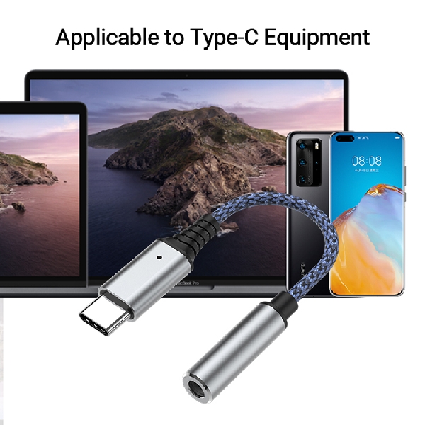 USB C to AUX 3.5mm Audio Adapter - Blue - VTENH