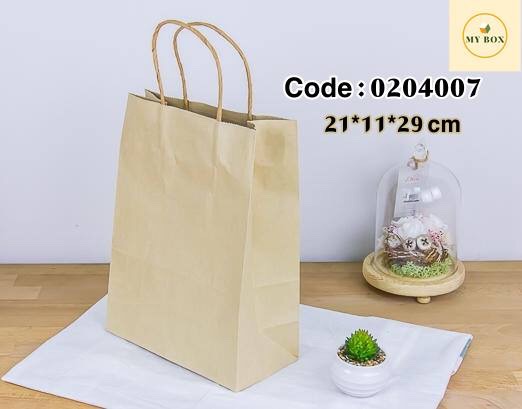 #0204007 Cream Paper Bag (Craft Bag) Size M 21x11x29cm - 20PCS - VTENH