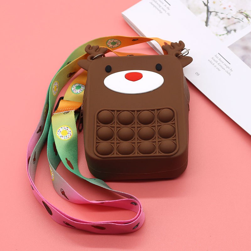 🇹🇭 កាបូប Pop It Fidget Mini Bag ពណ៌ត្នោត - VTENH