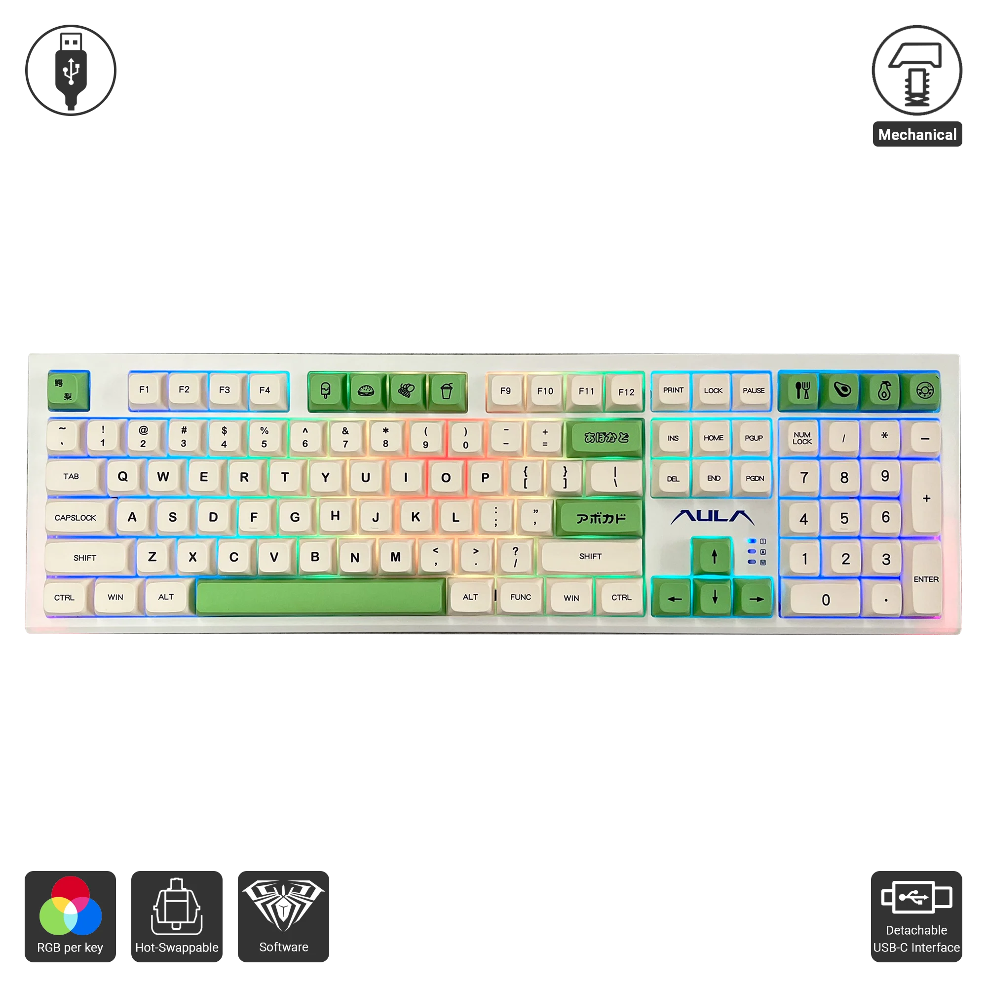Aula X1 Avocado Keyboard - VTENH