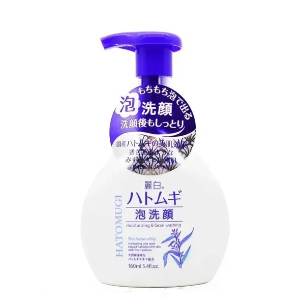 Kumano Yushi Reishiro HATOMUGI Foam Face Wash 160ml - VTENH